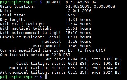 sunwait | The Meandering Pi and Friends